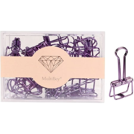 Multibey 20Pcs Colorful Hollow Metal Wire Binder Clips Skeleton Binder ...
