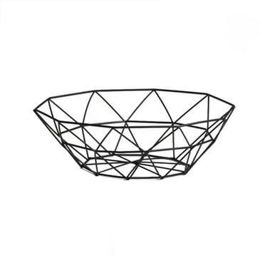 Wire Fruit Basket Black Fruit Bowl for Kitchen Counter Wave Fruit ...
