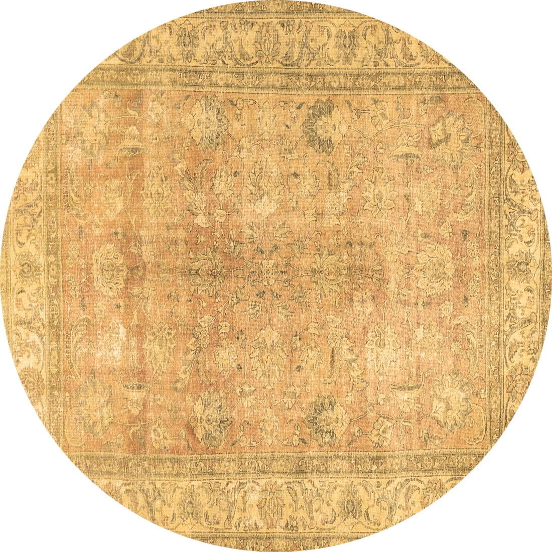 Ahgly Company Indoor Round Persian Brown Traditional Area Rugs, 7 ...