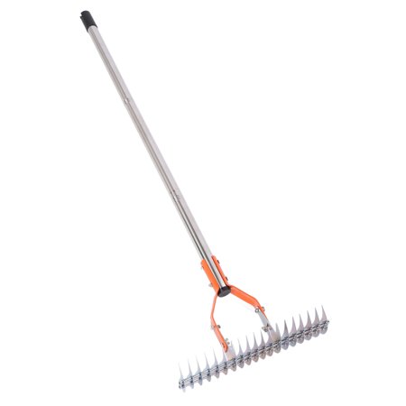 Thatch Rake, 14.7 Inch Robust Lawn Dethatcher Rake Versatile Yard ...