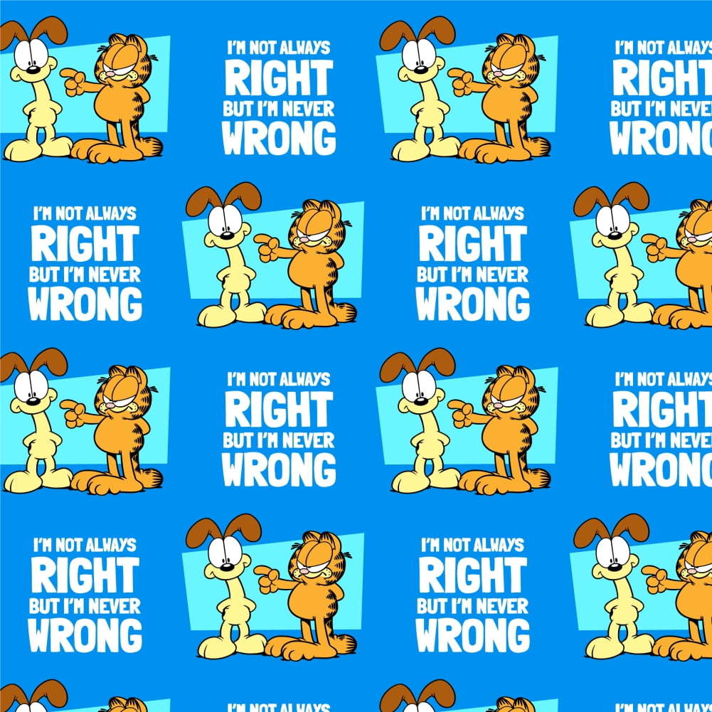 Garfield and Odie I'm Never Wrong Premium Roll Gift Wrap Wrapping Paper ...