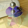15.7” Round Iridescent Side Table Fully Assembled Colorful End Table ...