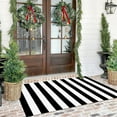 Sunshinehomely Black and White Area Rug 15.74x23.62 Inches Striped ...