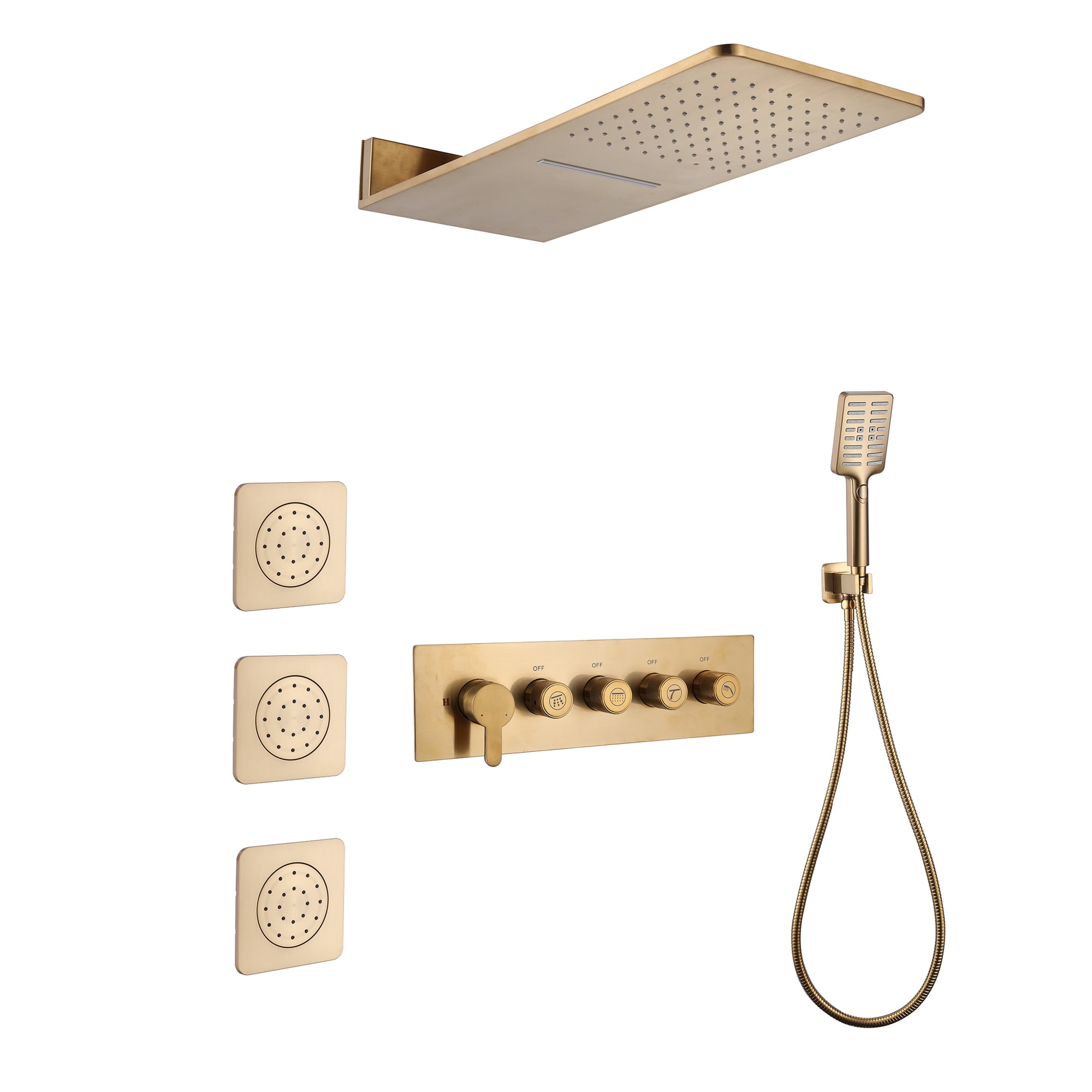 Four Functions Complete Shower Faucet Set, Shower Set with Rough-in ...