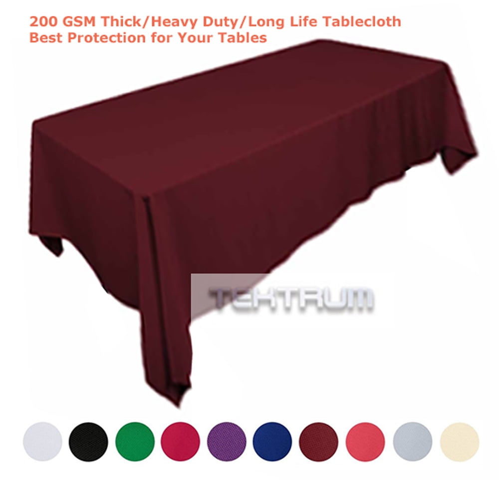 TEKTRUM 60 X 84 INCH 60"X84" RECTANGULAR POLYESTER TABLECLOTH - THICK ...
