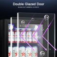 FREE VILLAGE Mini Fridge 1.3 Cu.Ft Beverage Cooler with Glass Door ...