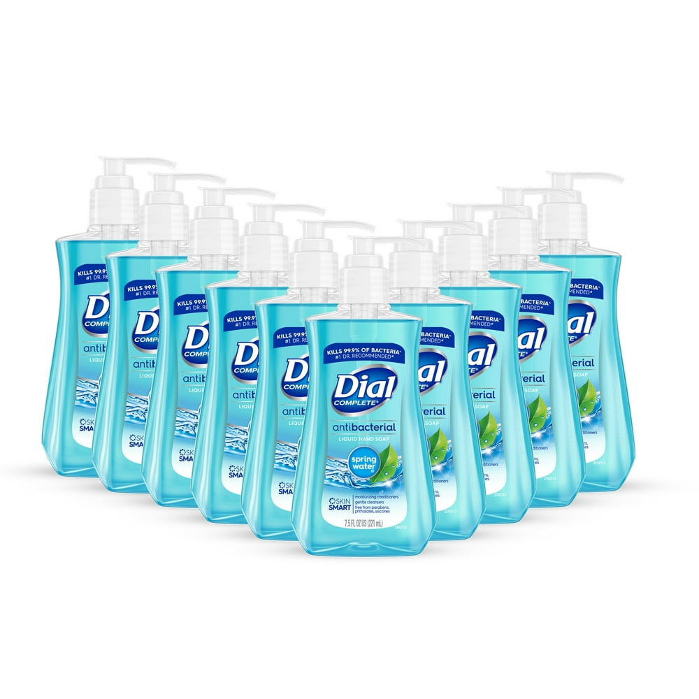 Dial Antibacterial Liquid Hand Soap, Spring Water, 7.5 Ounce (Pack of ...