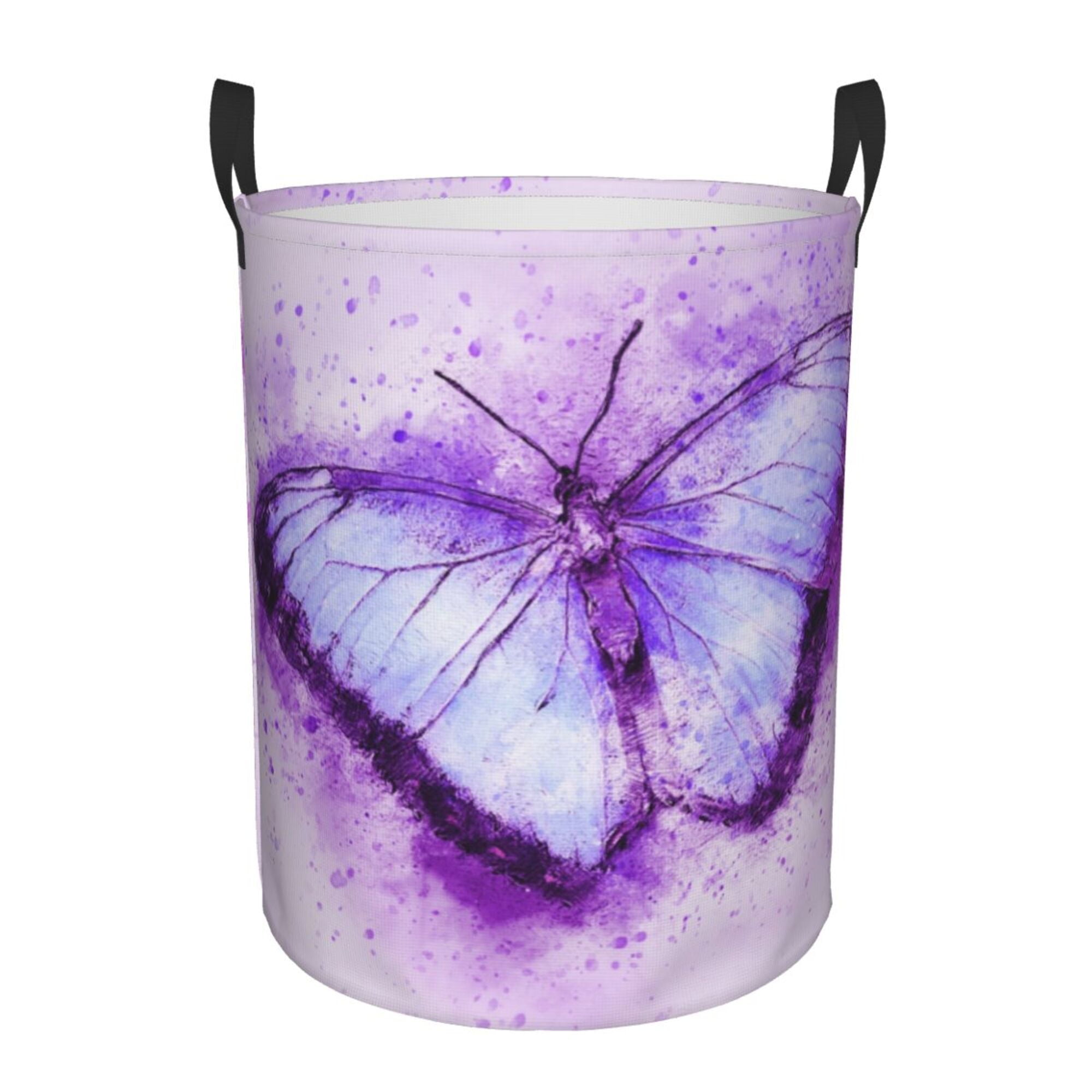 LNWH Laundry Basket, Lilac Butterfly Pattern Foldable Laundry Hamper ...