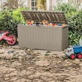 71 Gallon Resin Outdoor Storage Box for Patio Furniture Cushions Throw ...
