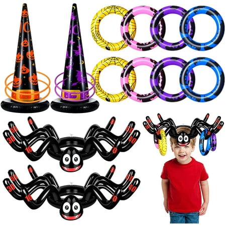 Halloween Ring Toss Game Set 2 Pieces Ilatable Witch Hat Ring Toss Game ...