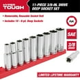 Hyper Tough 11 Piece 3/8 Inch Drive Deep SAE Socket Set Chrome Vanadium ...