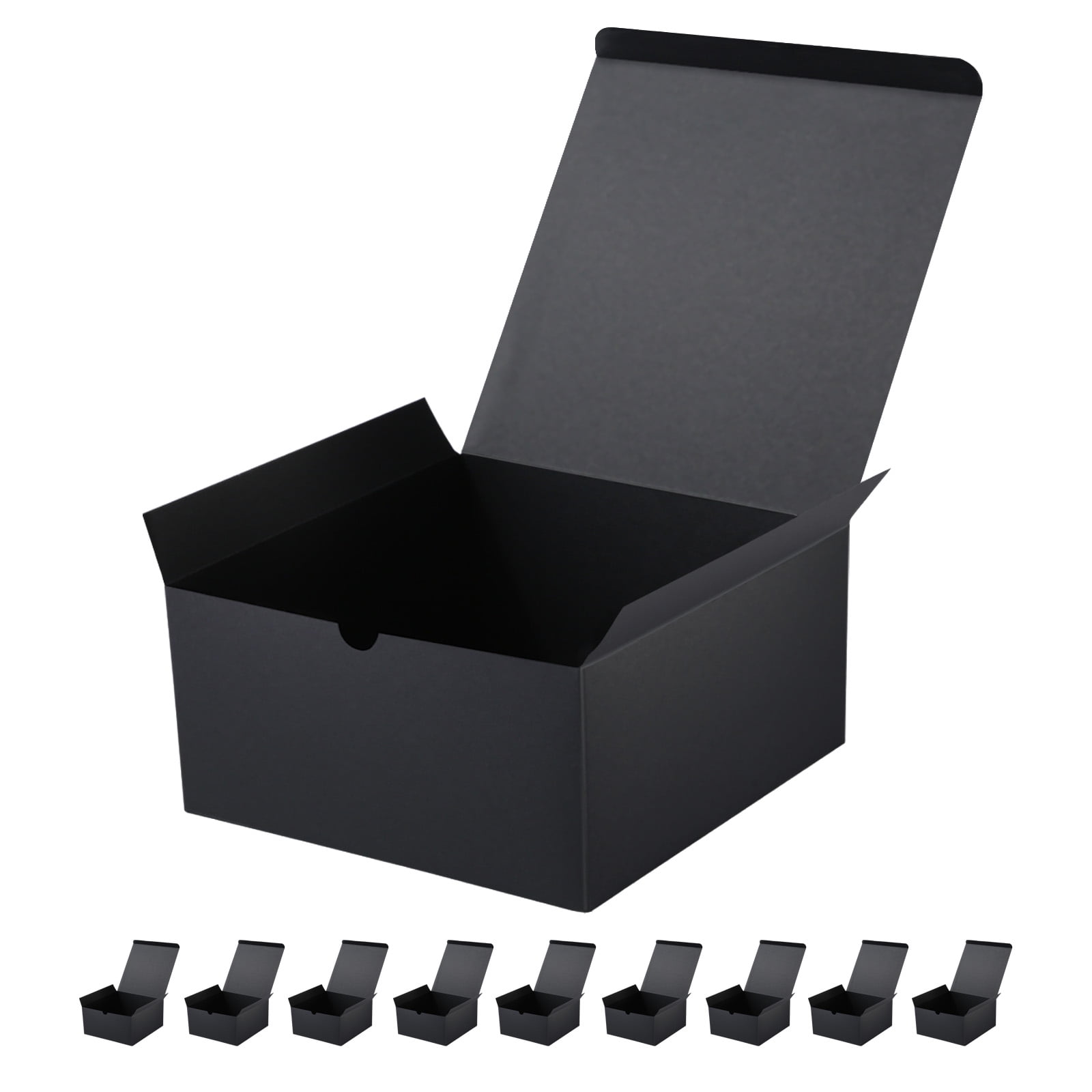 PKGSMART 10 Gift Boxes with Lids, Black Gift Boxes Bulks for Wedding ...