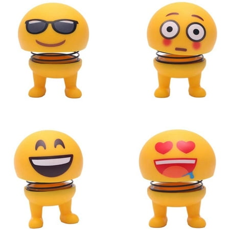 4 Pcs Shaking Head Doll, Emoji Smiley Shaking Doll Bobble Head Doll for ...