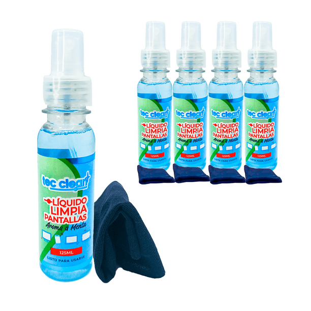 Limpiador de Pantallas Tec Clean 125ml 4 Piezas Aroma Menta | Bodega ...
