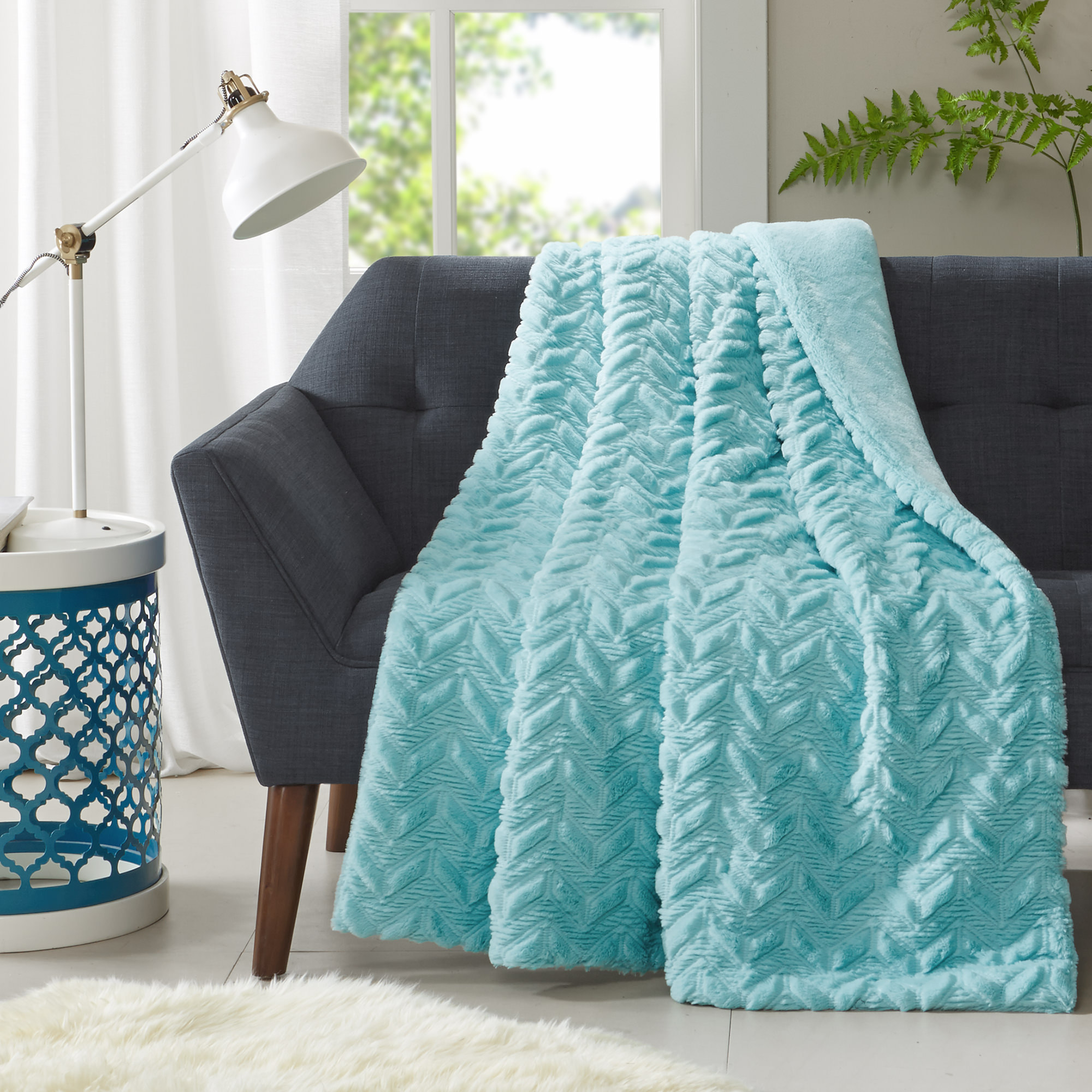 Home Essence Apartment Kylie Textured Plush Down Alternative Throw ...