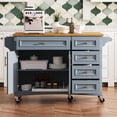 AUU 52" Kitchen Island with Drop Leaf – Embossed Texture Rolling ...