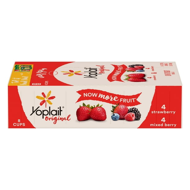 Yoplait Original Yogurt Variety Pack Strawberry/Mixed Berry 48 oz ...