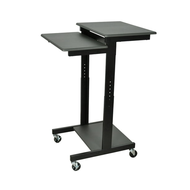Luxor Office Desk Adjustable Height Presentation Workstation - Gray ...