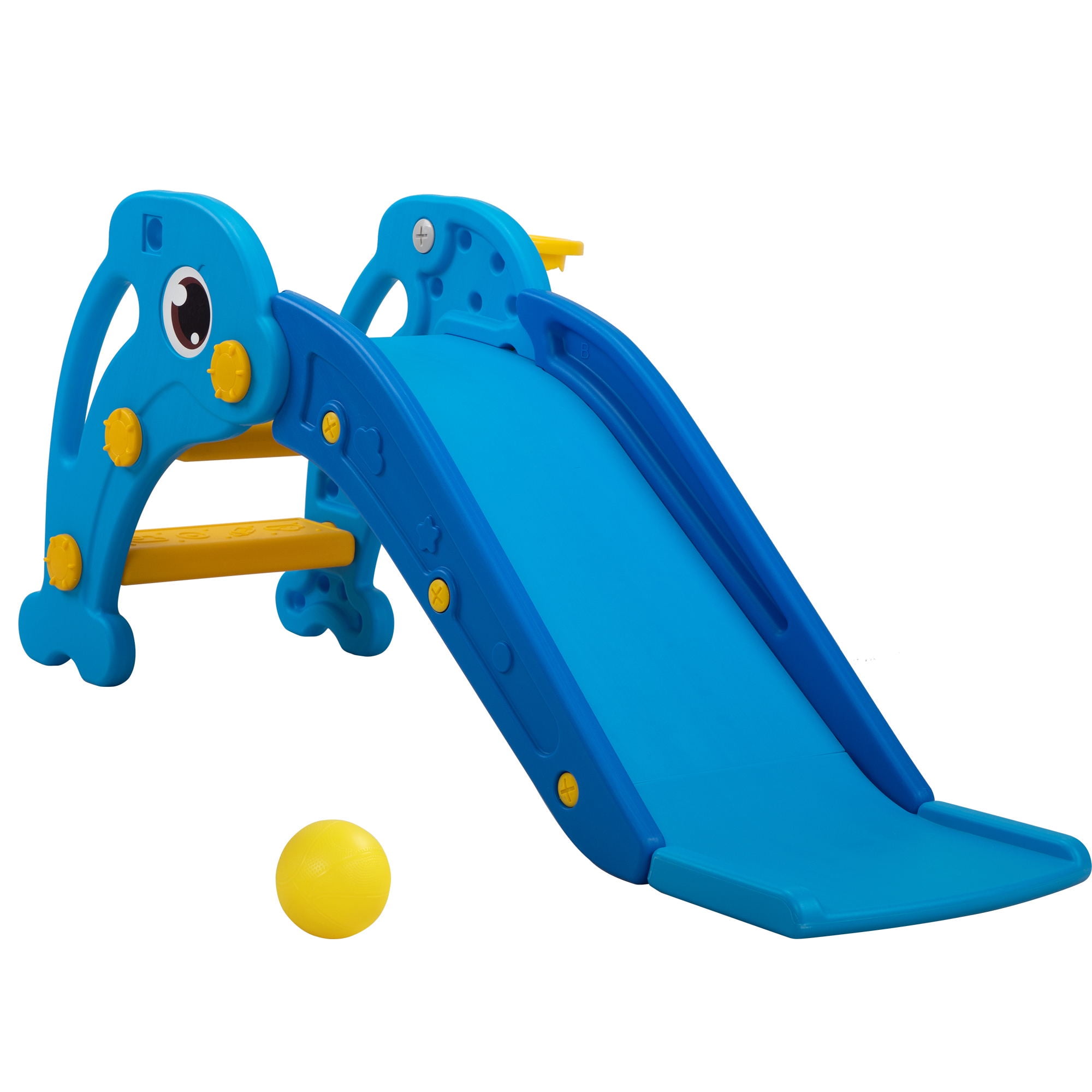 Tobbi 3 in 1 Toddler Slide Plastic Kids Slide with Climb Stair ...