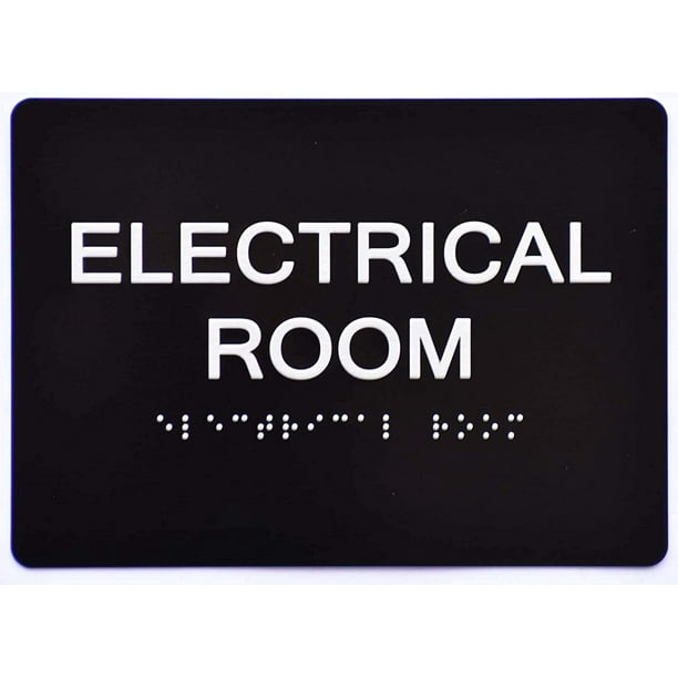 Electrical Room Sign Black (Aluminium, Black/Silver,Size 5x7) The ...