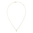 14K Yellow Gold High Polish Open Cross Charm Necklace for Women ...