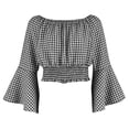 Kinrui Girls Vintage Court Shirts Off the Shoulder Flare Sleeve Crop ...