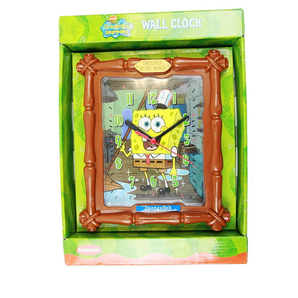 Clock - Spongebob - Brown Rectangle New sbc210 - Walmart.com - Walmart.com