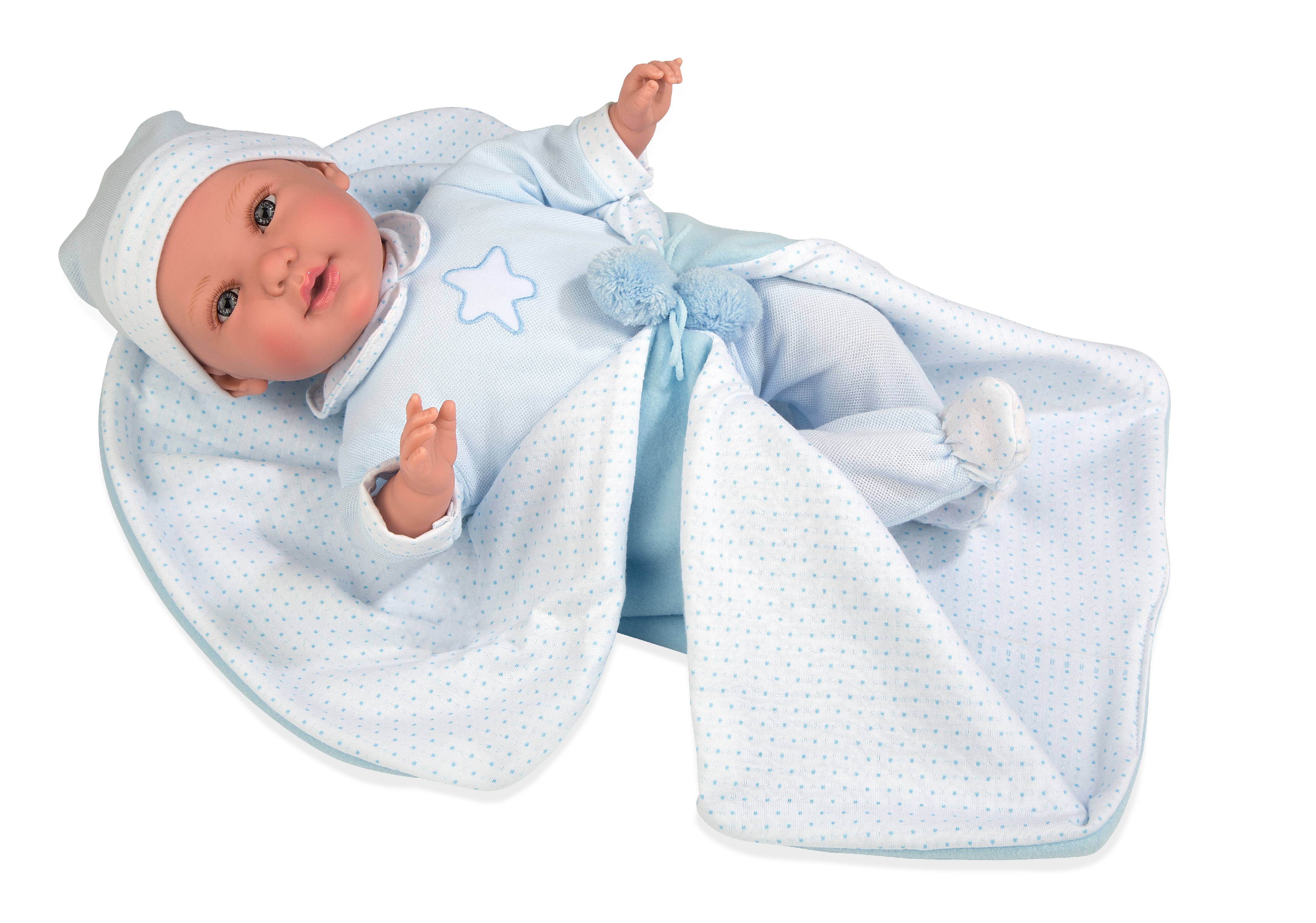 Ann Lauren Dolls 17 Inch Newborn Baby Doll- Blue Star Romper - Walmart.com