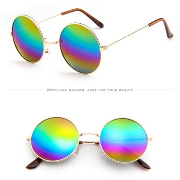Round Circle Kaleidoscope Lens Plastic Rim Glass Crystal EDM Festival ...