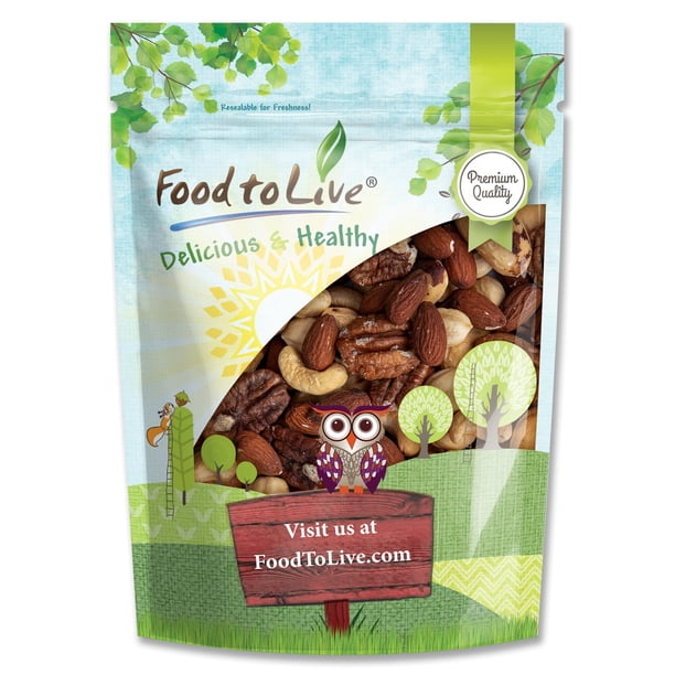 Deluxe Unsalted Nuts Mix, 1 Pound — Vegan — by Food to Live - Walmart.com