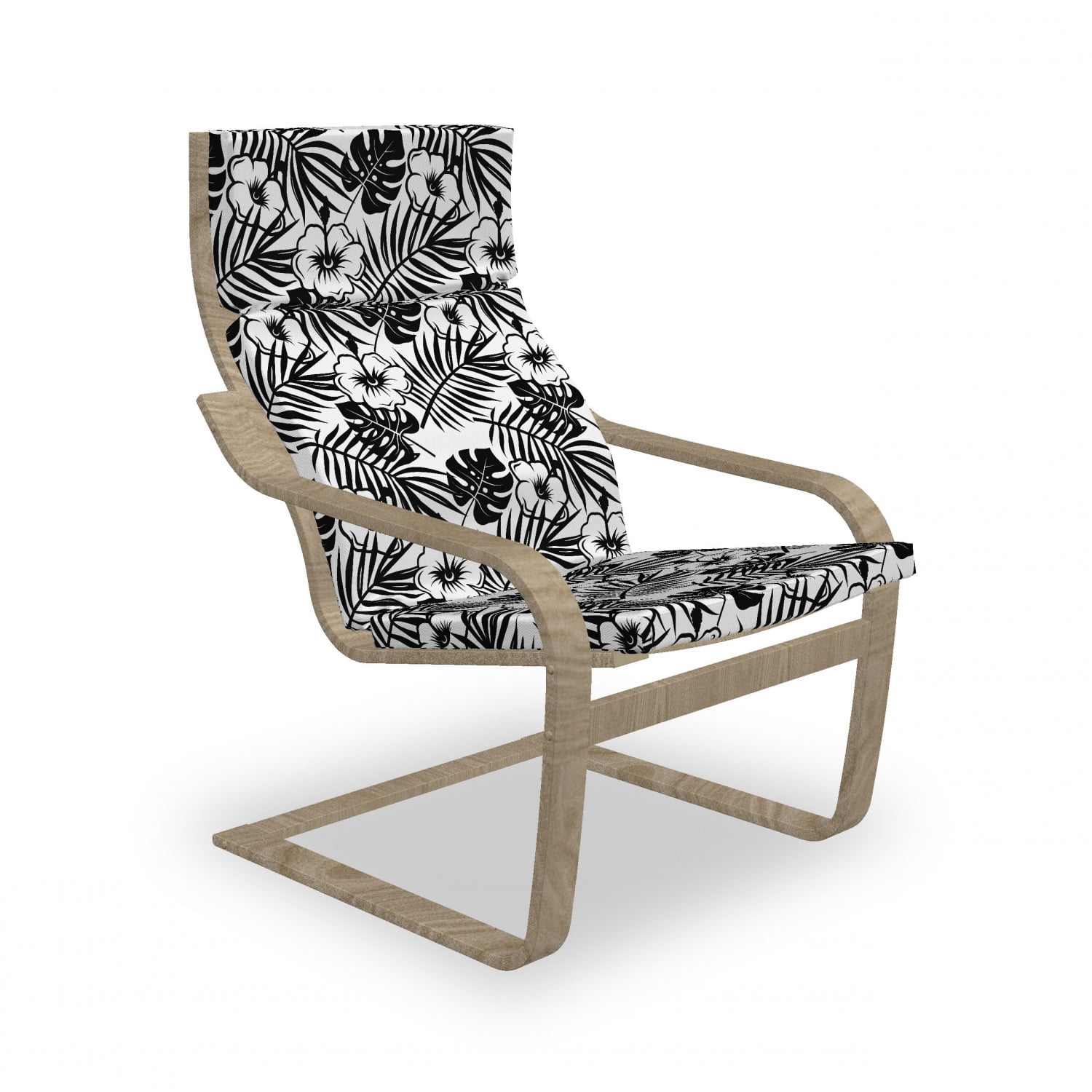 Exotic Armchair Pad and Slipcover, Tropical Hibiscus Blossoms Paradise ...