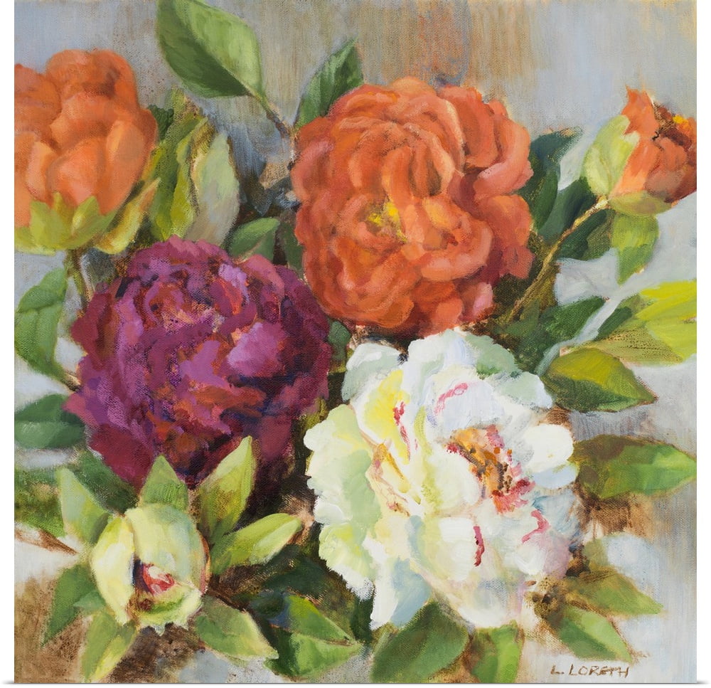 Great BIG Canvas | "Fresh Cut Peonies" Art Print - 24x24 - Walmart.com