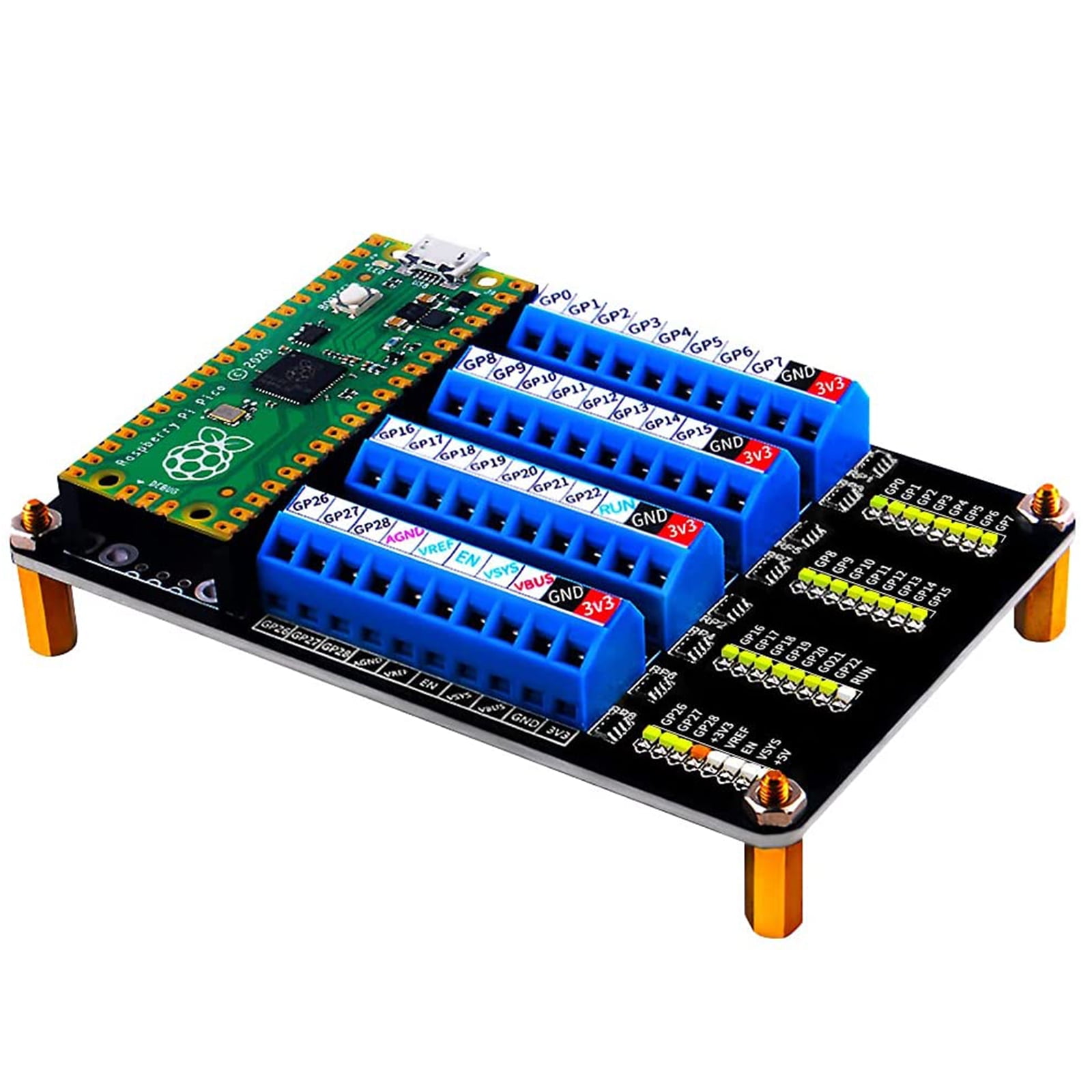 Buy VIEGINE for Raspberry Pi Pico Screw Terminal Block Breakout Module w/ Aluminum Enclosure ...