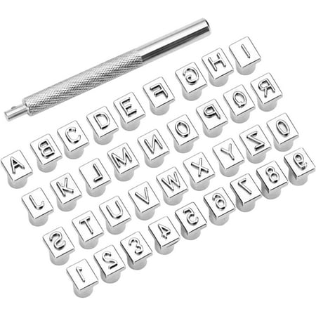Leather Embossing Kit, 6mm Letter Alphabet & Number Stamp Punch Kit ...
