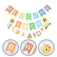 2pcs Back-to-school Party Pull Flags Welcome Back Banners Welcome Back ...