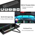 Auromie 72" Gaming Desk with Power Outlet & Led Strip, Large Wing ...
