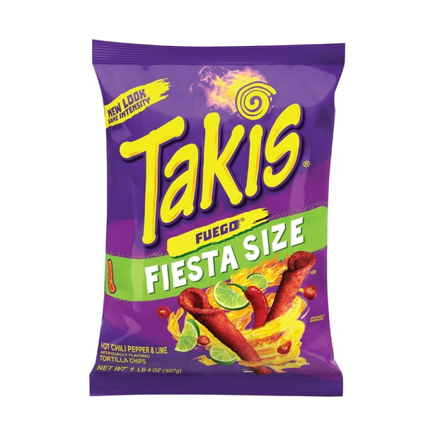 Takis Fuego Rolled Spicy Tortilla Chips, Hot Chili Pepper Lime Flavored ...