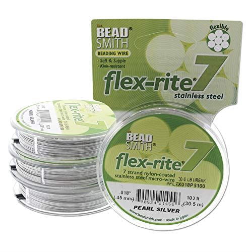 The Beadsmith Flex-Rite 7 Strand Nylon Coated, Stainless-Steel Beading ...