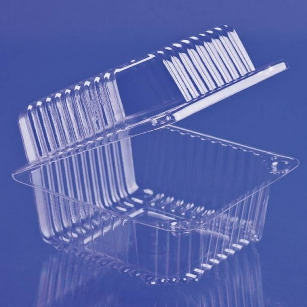Detroit Forming OPS Plastic Square Food Container Clear, 5.125" Length ...