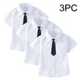 2-15T Boys 3 Pack Dress Shirts with 3 Tie Short Sleeve Button Down Back ...