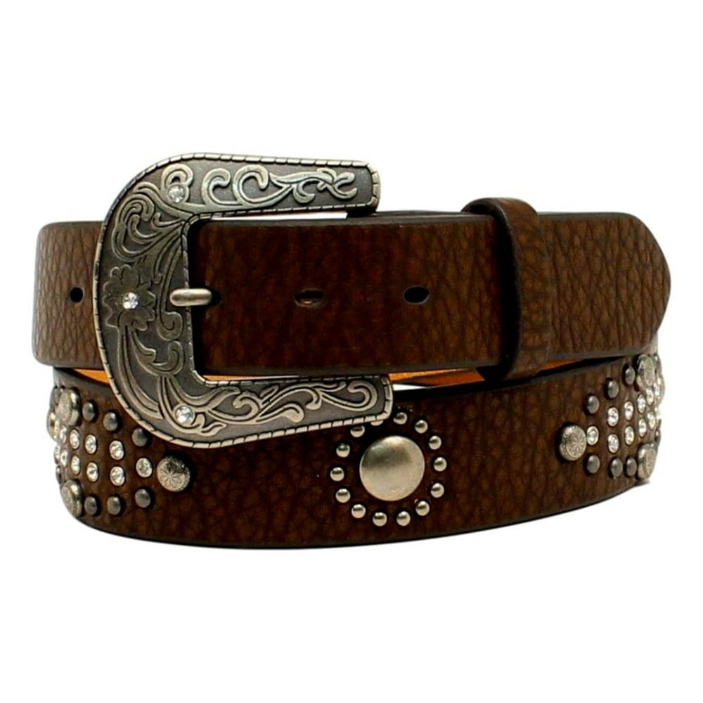 Nocona - Nocona Western Belt Womens Rhinestones Studs Conchos Brown ...