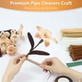 Brown Pipe Cleaners Craft Kit with Floral Wires, Stamen, Ribbon and ...
