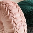 Round Cushions Pillows Solid Color Velvet Throw Pillow Pleated For ...