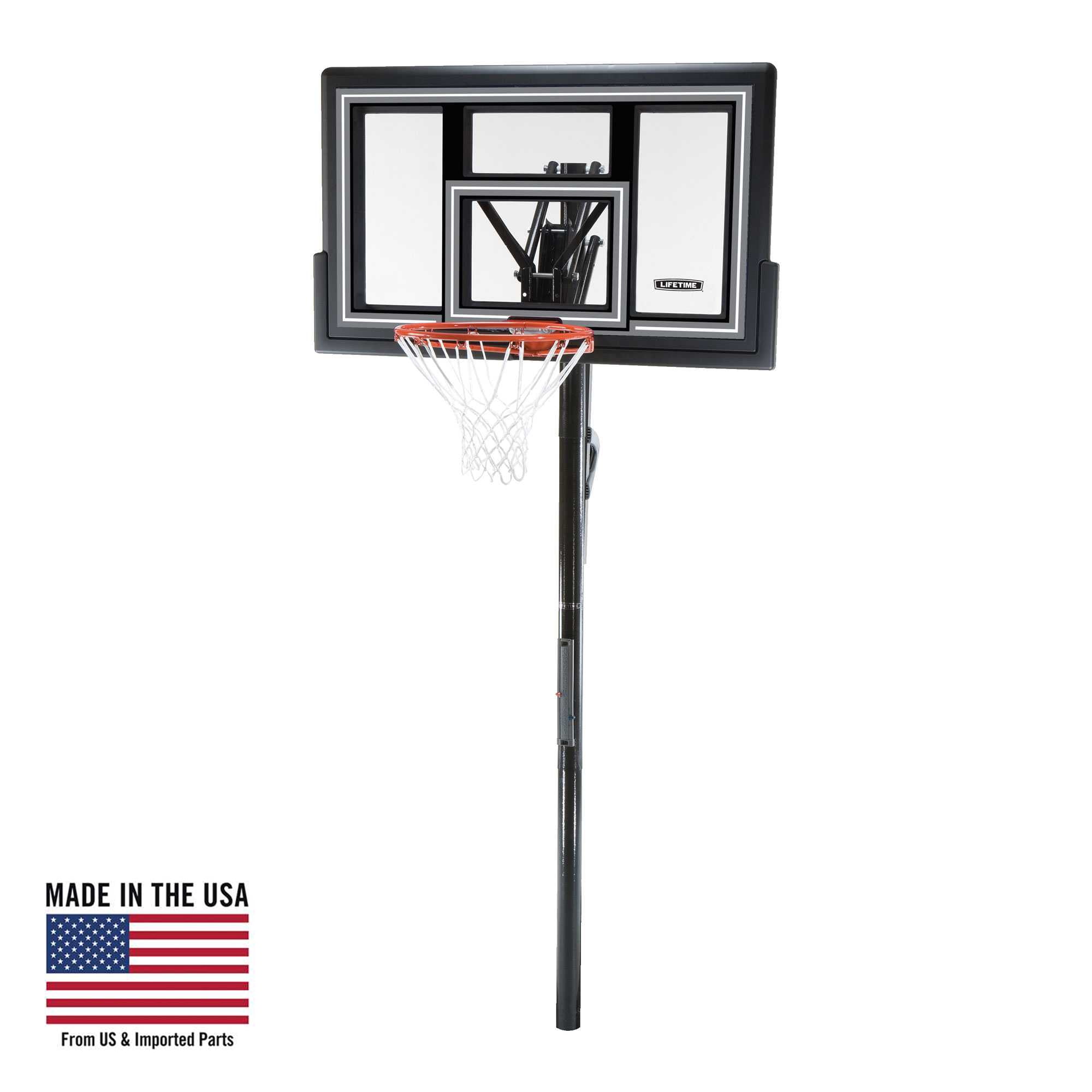 Lifetime Adjustable Inground Basketball Hoop, 50 inch Polycarbonate ...