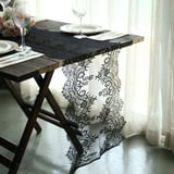 Efavormart 15"x117" Black Premium Lace Table Runner Vintage Classy ...