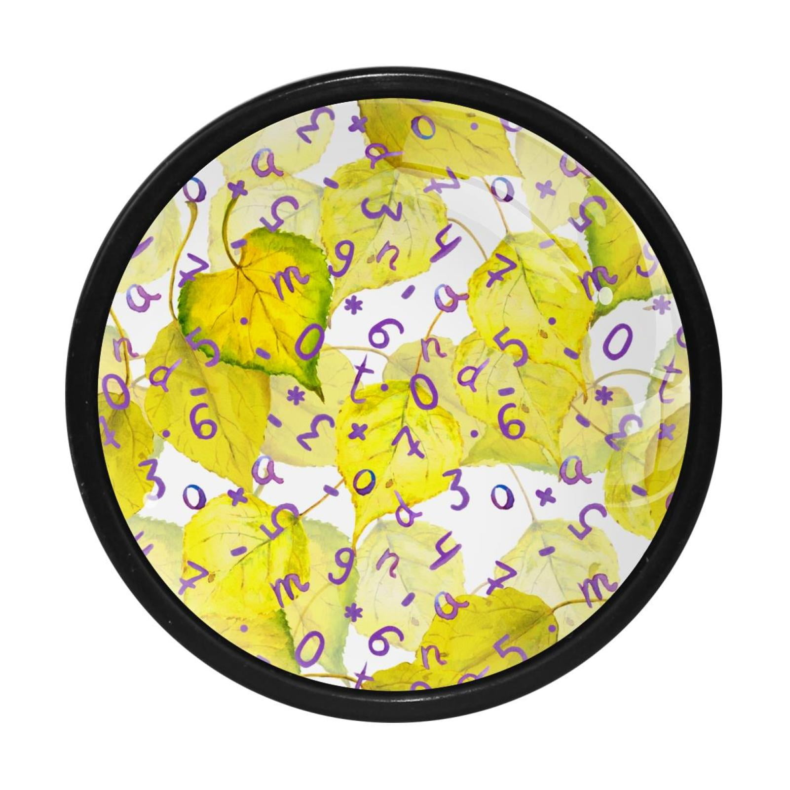 4 Pcs Leaves and Numbers Knobs for Kitchen Cabinet Cupboard Dresser ...