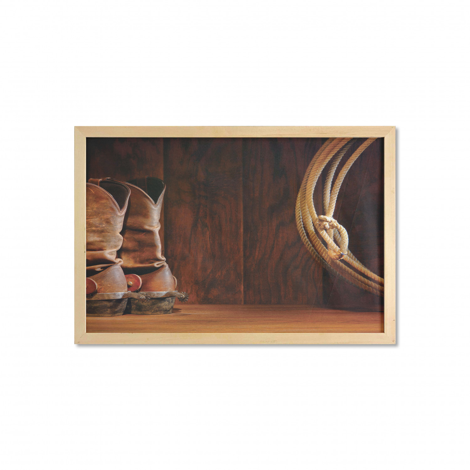 Western Wall Art with Frame, American Style Cowboy Wild West Culture ...