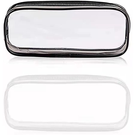 Clear PVC Pen Pencil Case, 2 Pack Transparent PVC Pencil Bag Exam Pen ...