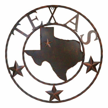 Western Patriotic Lone Star State Texas With Mini Stars Metal Wall ...