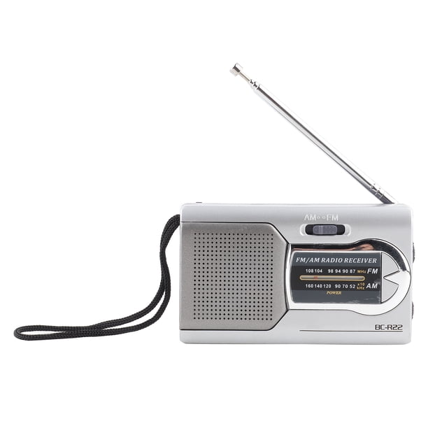 Mini radio portátil AM/FM con diseño delgado y parlantes estéreo ...